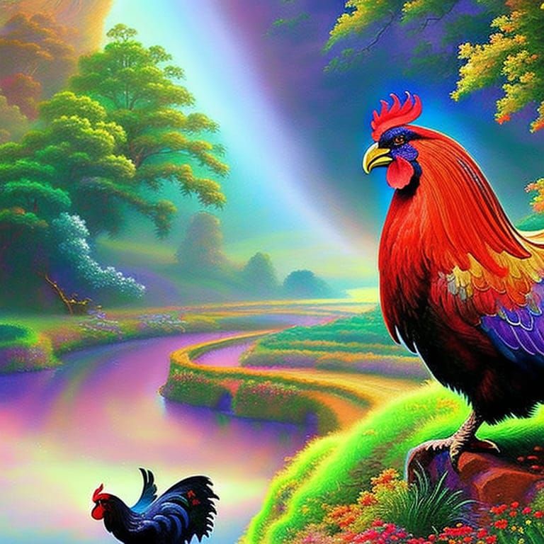 Rooster God - AI Generated Artwork - NightCafe Creator