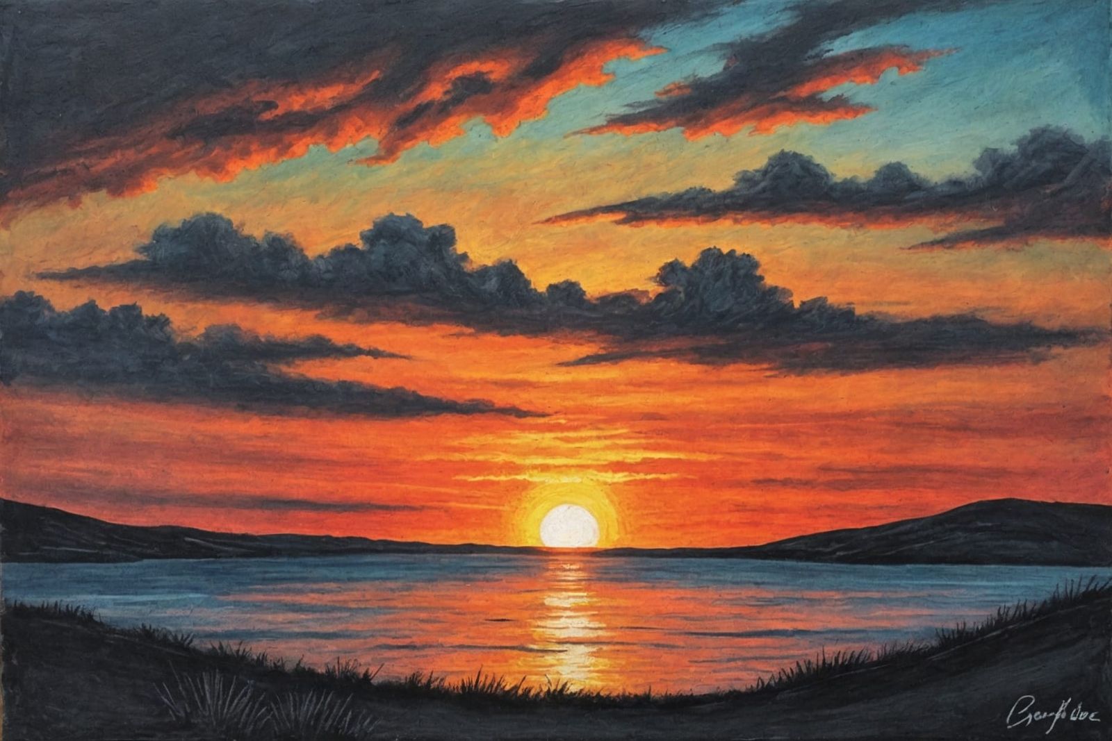 Chalk Sunset - AI Generated Artwork - NightCafe Creator