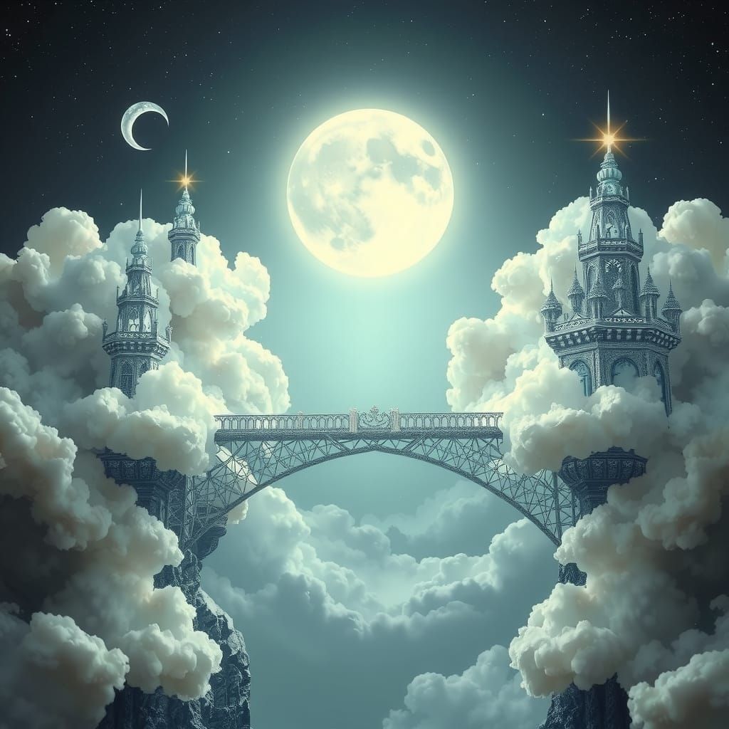 A bridge between two clouds castles