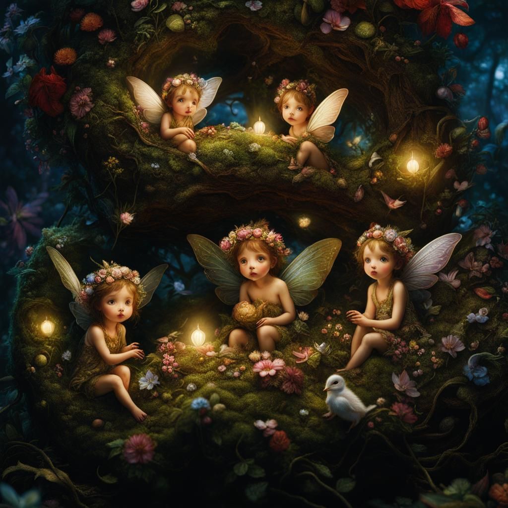 Fairies nest - AI Generated Artwork - NightCafe Creator