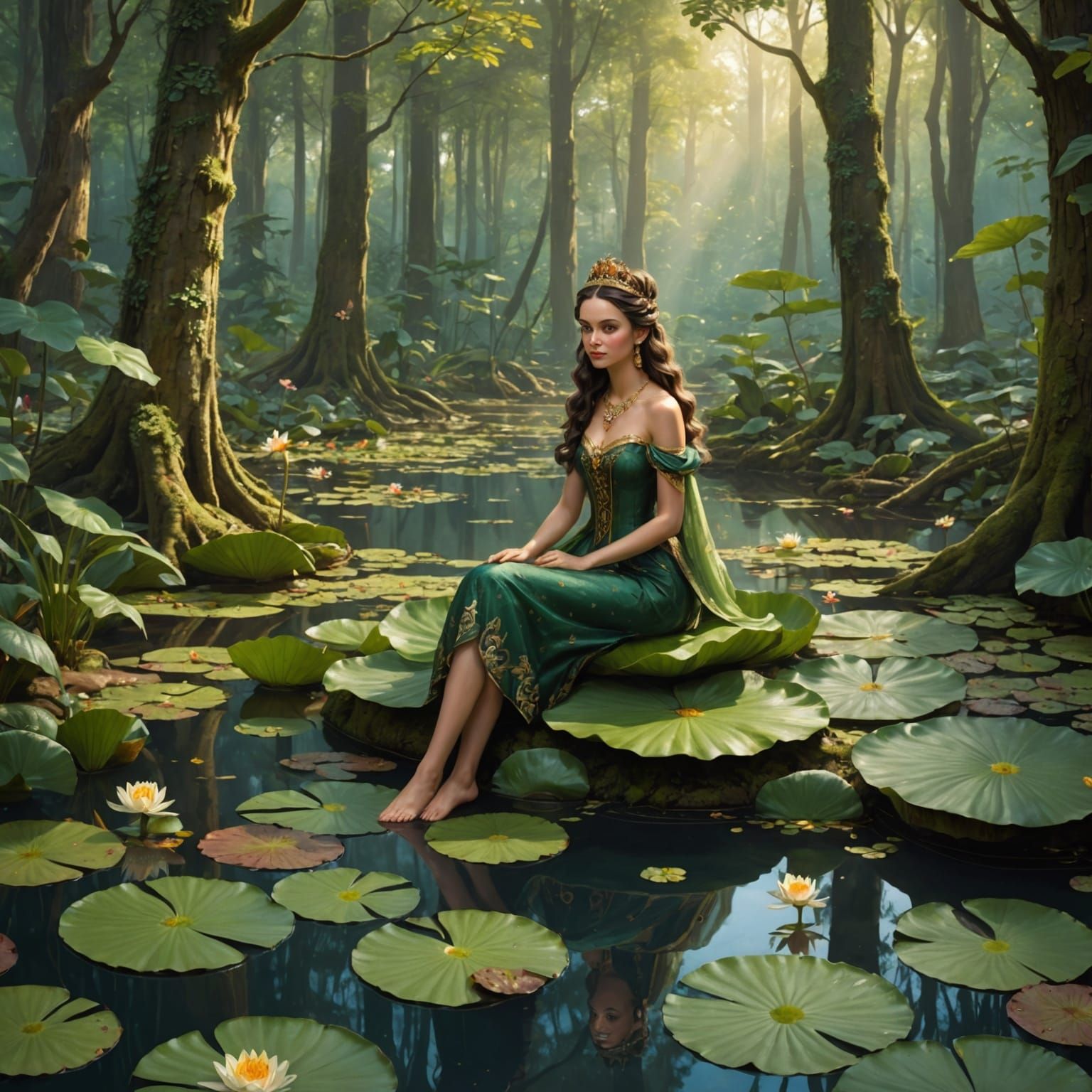 The Alluring Nymph of the Enchanted Pond - AI Generated Artwork ...