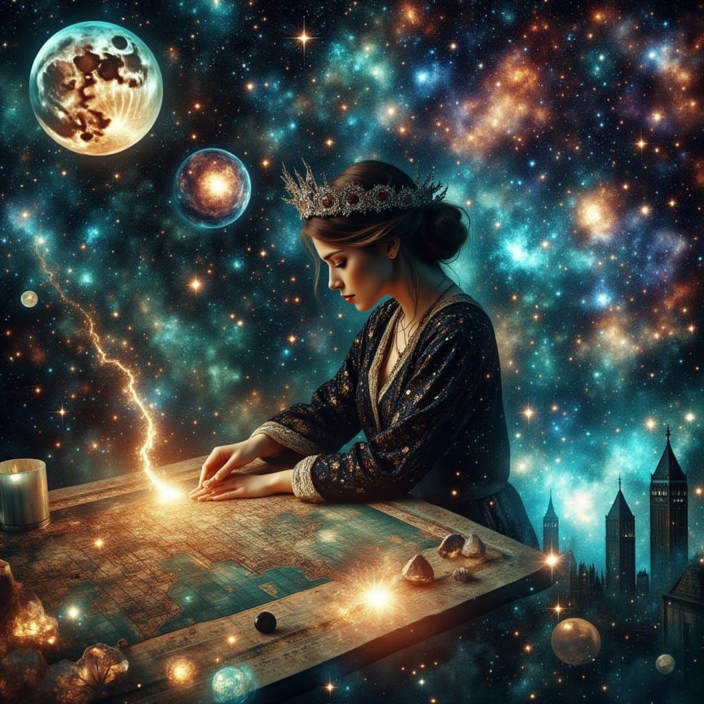 Map the Stars - Celestial Cartographer in Nebulae Woven Suit