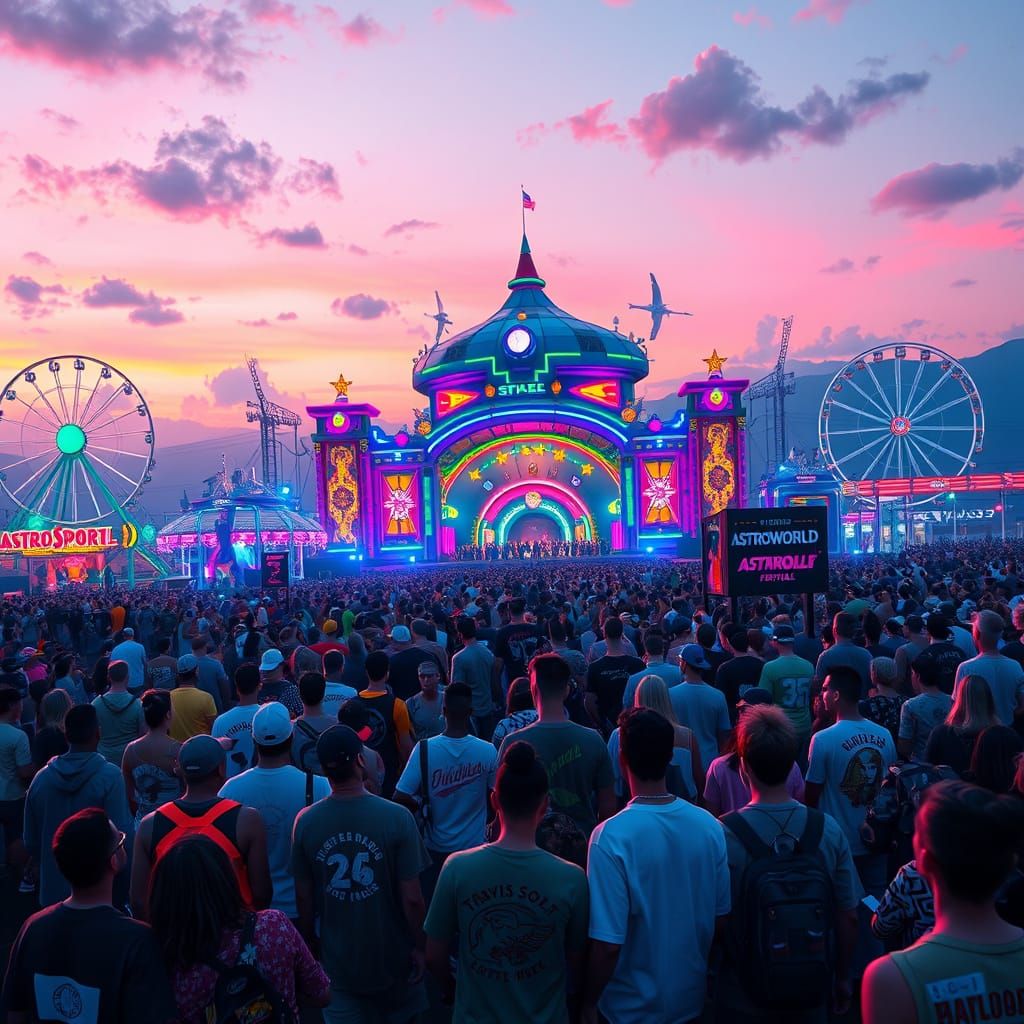Astroworld - Surreal Neon Dreamscape at Astroworld Festival