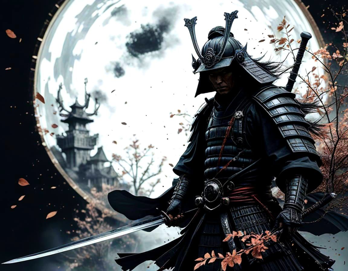 Sci-fi horror samurai - Cyberpunk Samurai in Futuristic Horr...