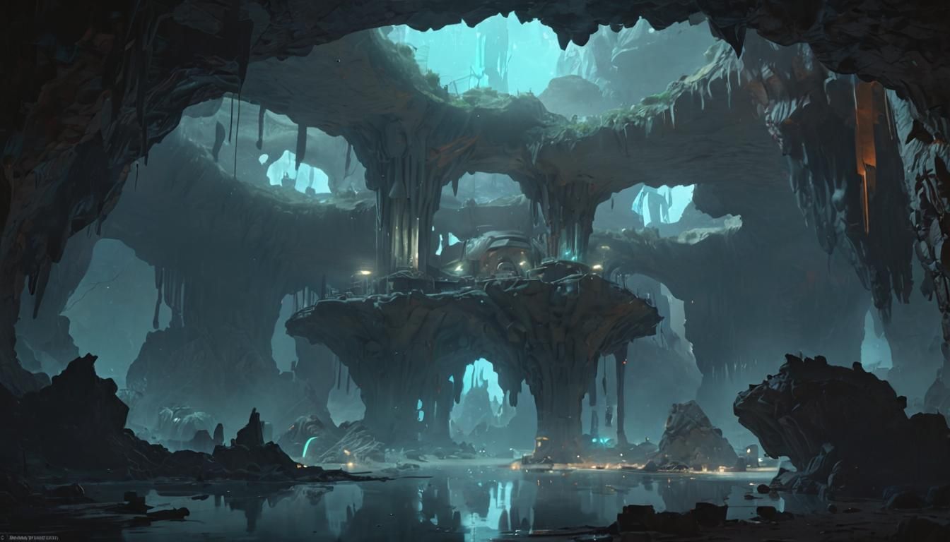Hidden hamlet on Xelliuq's cave moon - AI Generated Artwork - NightCafe ...
