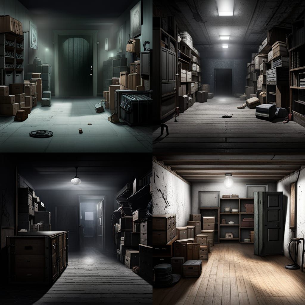 A dark basement with spooky beings - AI Generated Artwork - NightCafe ...