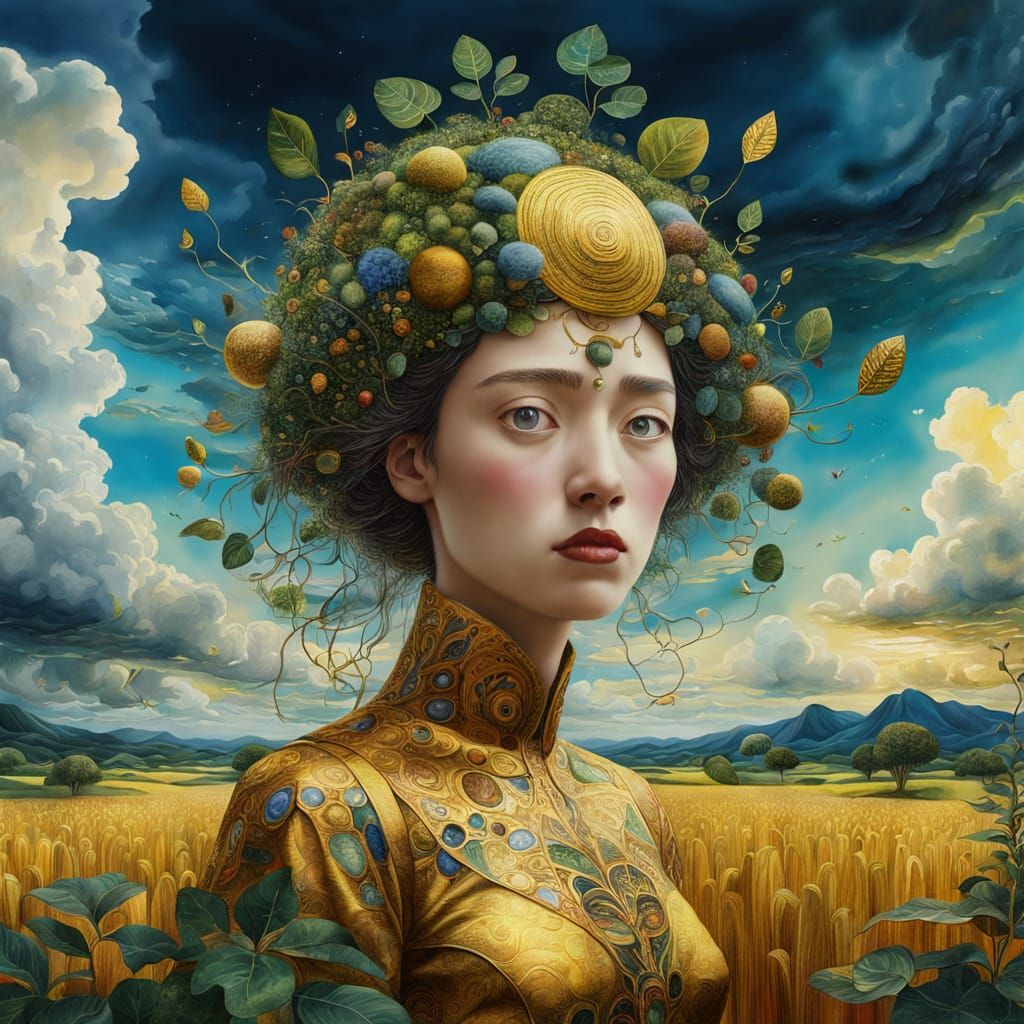 Surreal woman portrait - Surreal Portrait of a Woman in a Dr...