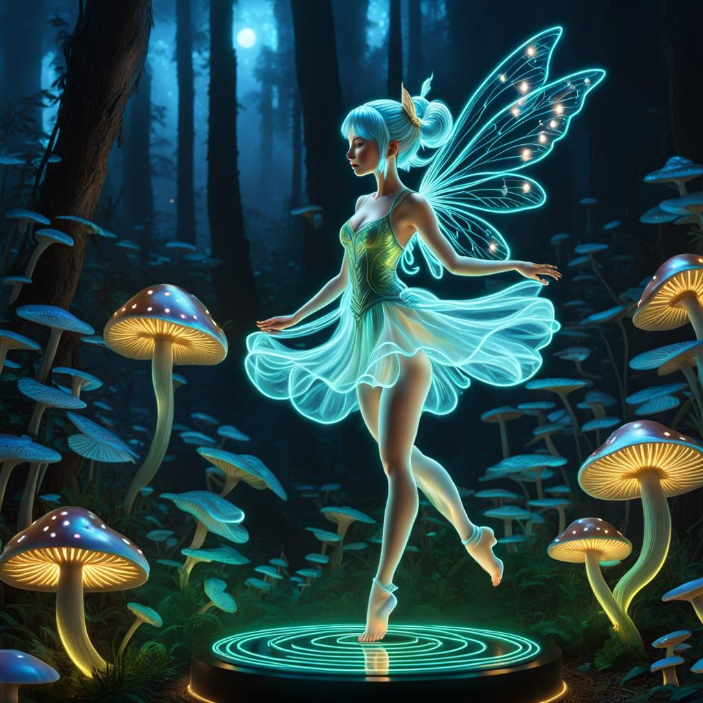 "Hologram of a tiny barefoot fairy - AI Generated Artwork - NightCafe ...
