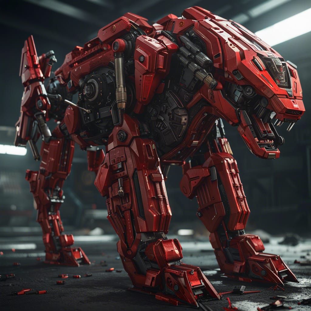 Mech wolf - AI Generated Artwork - NightCafe Creator