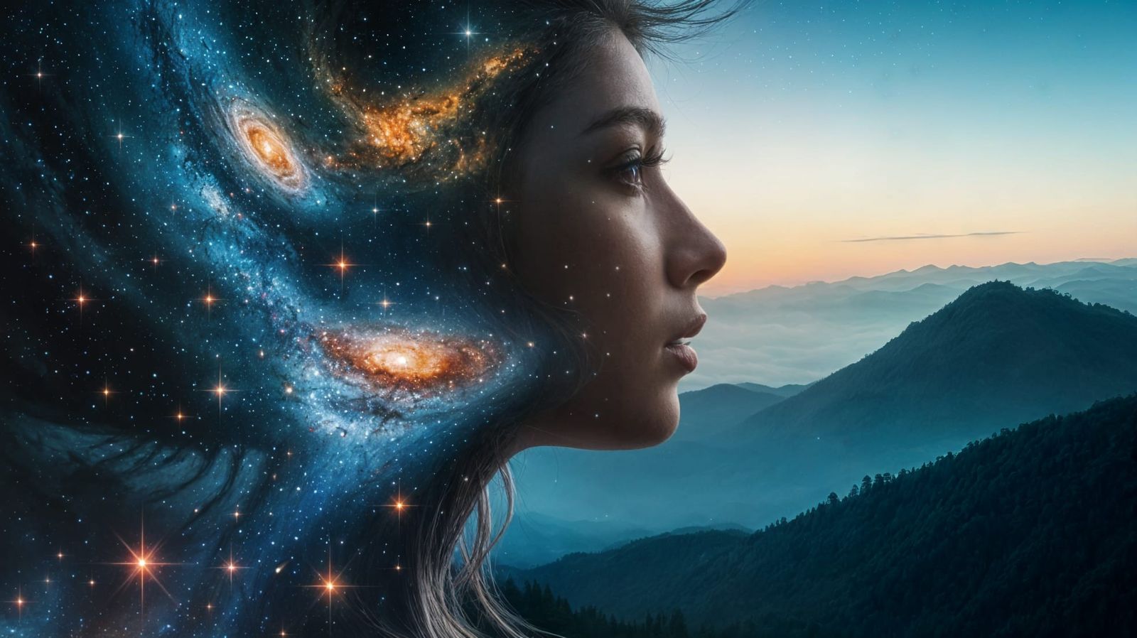 Stars and Skye - Cosmic Woman: Stardust Portrait in Ethereal...