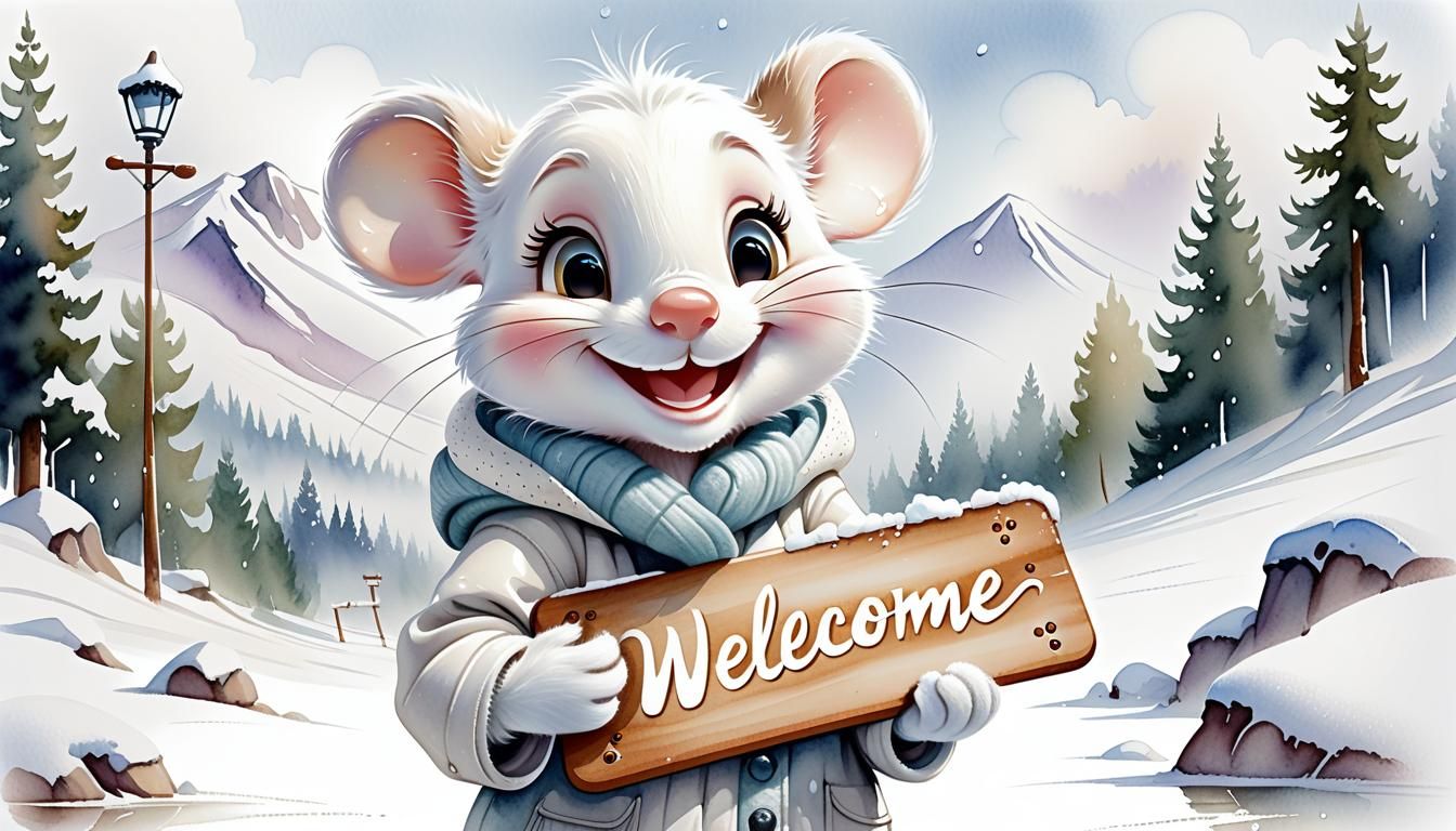 Cute happy mouse , welcome - AI Generated Artwork - NightCafe Creator