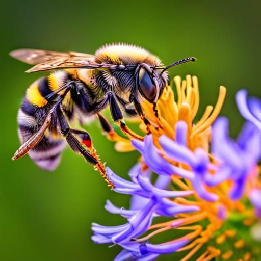 Bee tasting delicious nectar - AI Generated Artwork - NightCafe Creator