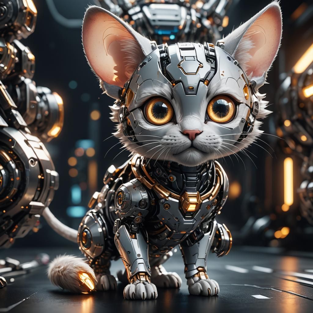Cyborg Cat - AI Generated Artwork - NightCafe Creator