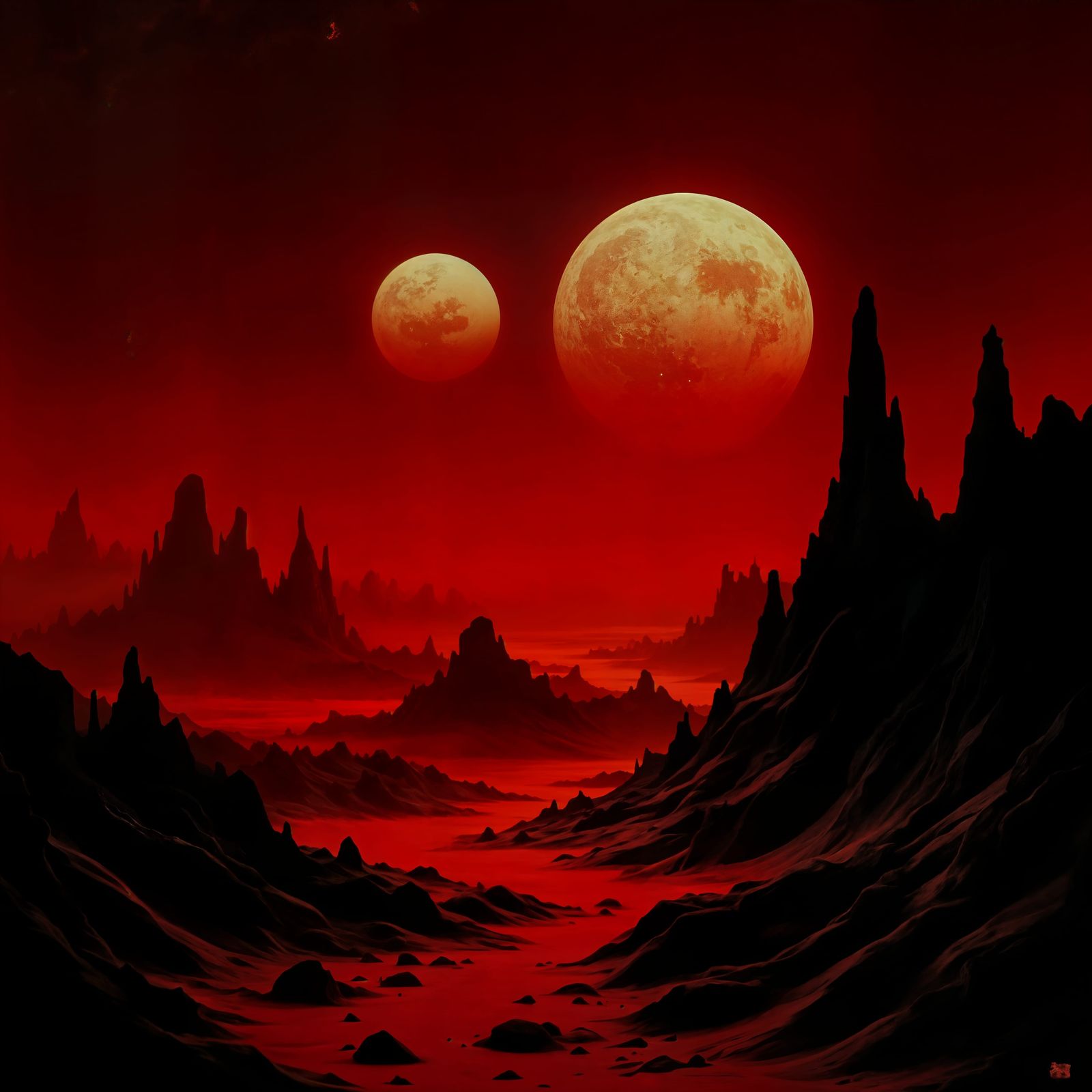 Pale moons rising. - Pale moons rising.