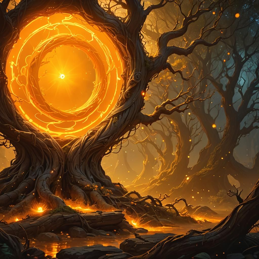 Orange Portal 4 - AI Generated Artwork - NightCafe Creator