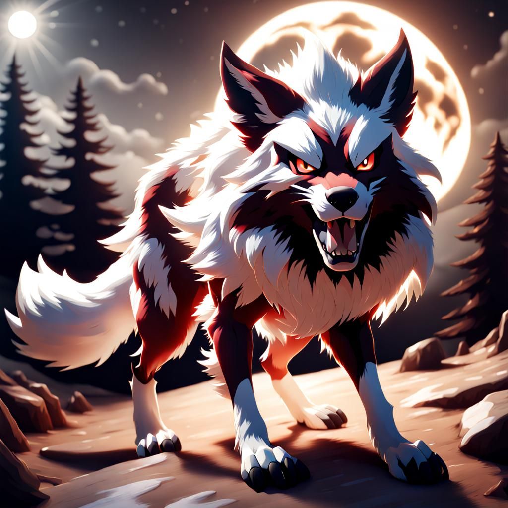 lycanroc Pokemon werewolf lycan shadow depth moonscape radiant ...
