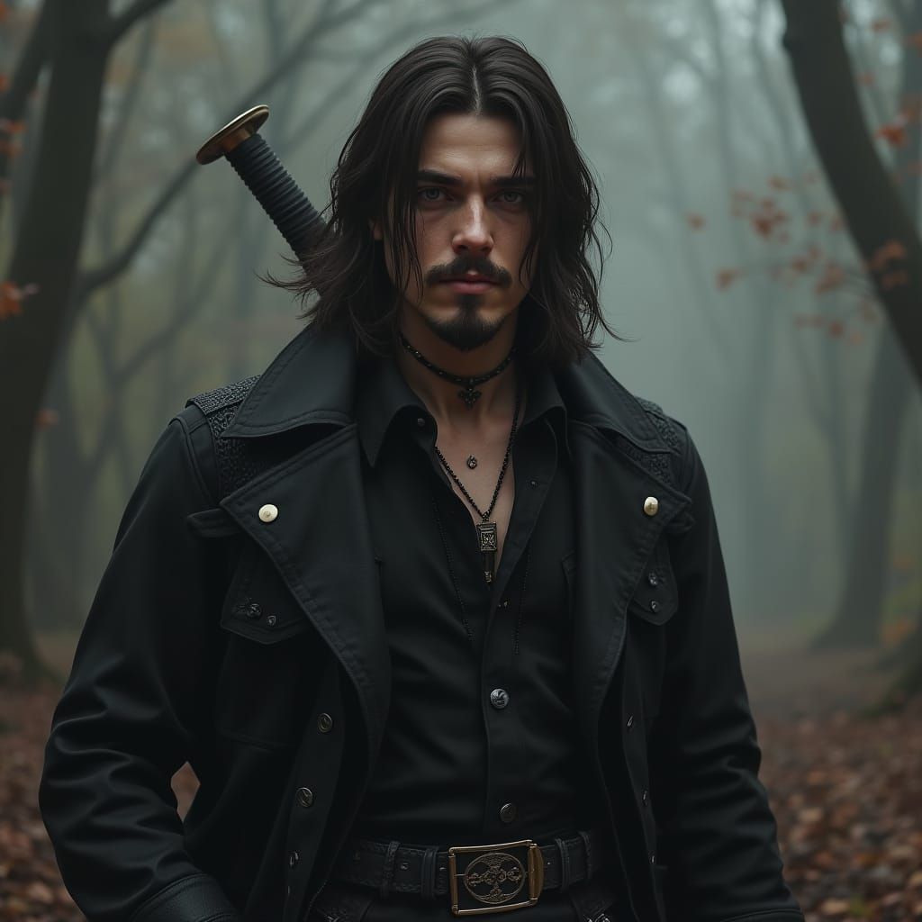 Gothic Biker in Mystical Matte Painting - AI Art