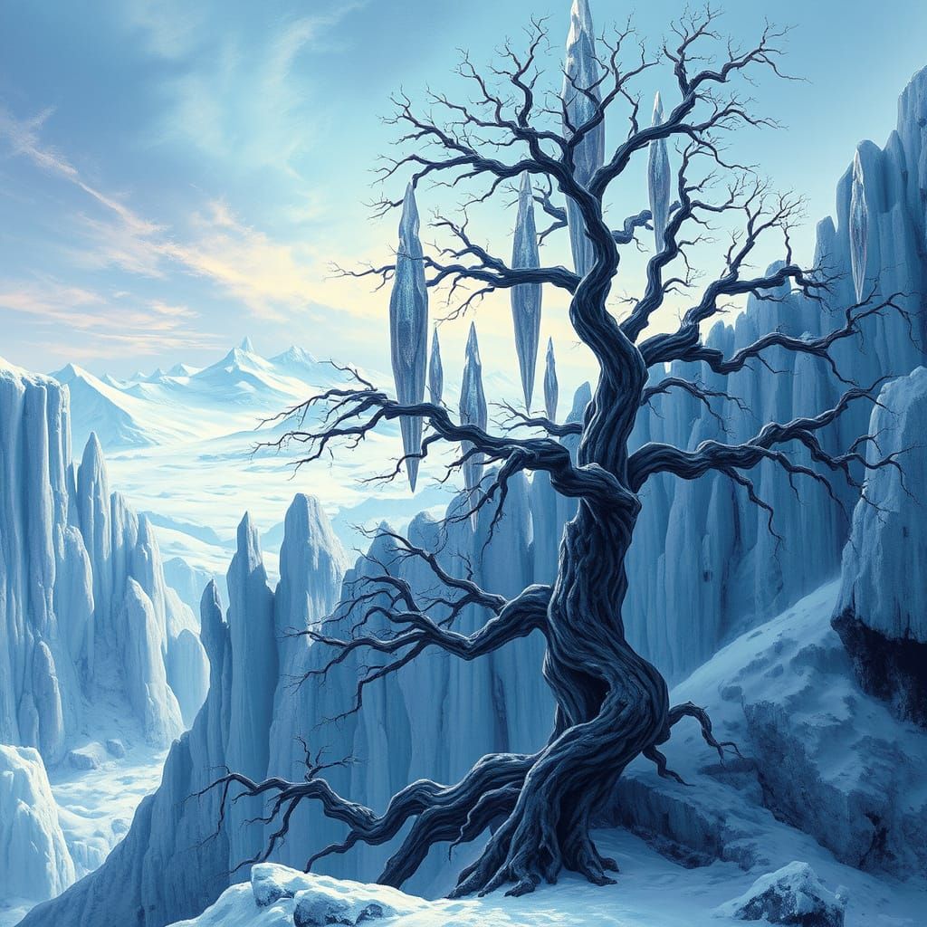 Beyond the Ice Wall: A Dreamlike Realm of Atum - AI Art