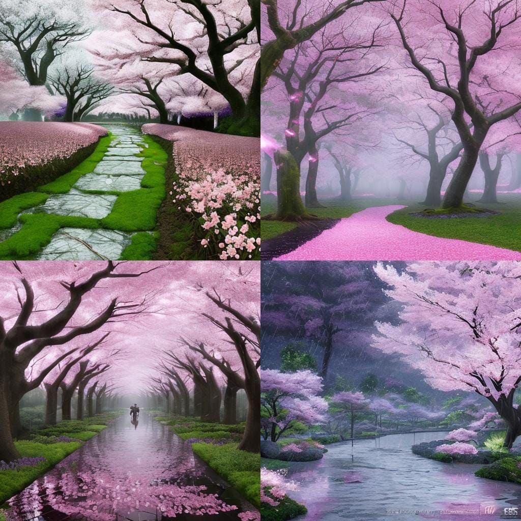 Sakura forest - AI Generated Artwork - NightCafe Creator
