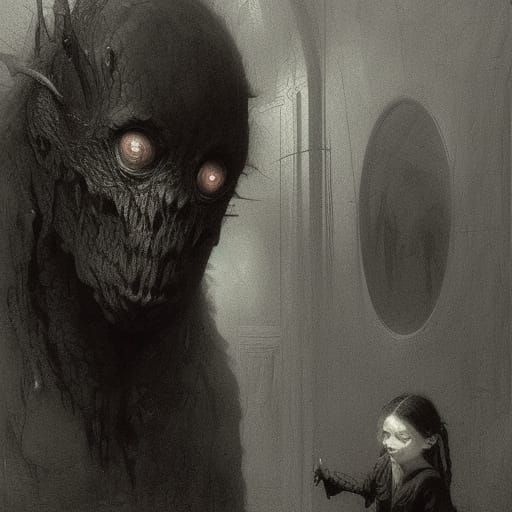 Short humanoid monster with a big floppy nose and tiny black eyes - AI ...