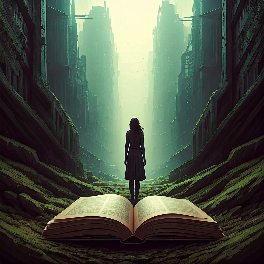 Book Title in Bold fluid lettering: "Ruins of a Future Utopia"