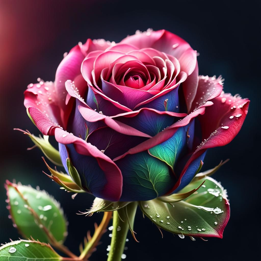 Macro photography: A cross-section of a rosebud, revealing its delicate ...