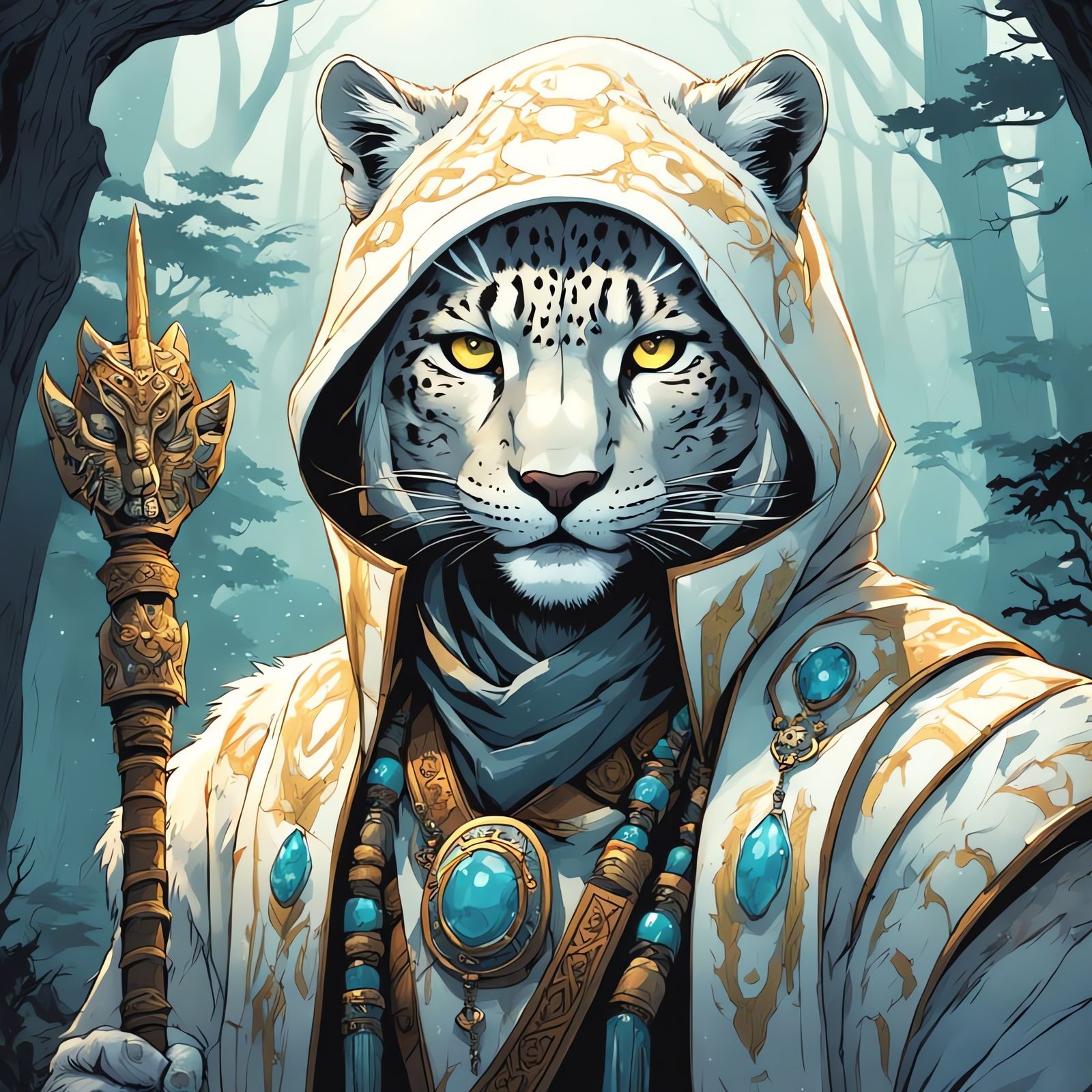 The snow Leopard Shaman [2️⃣] - Mystical Snow Leopard Shaman...