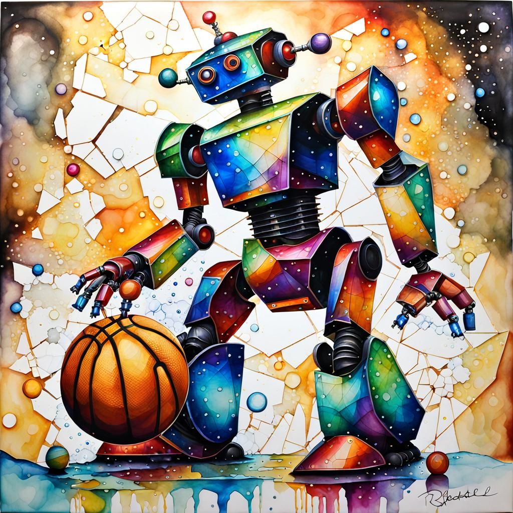 Robot basketball - AI Generated Artwork - NightCafe Creator
