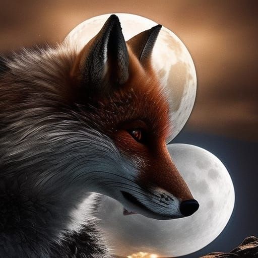 The fox of two moons - AI Generated Artwork - NightCafe Creator