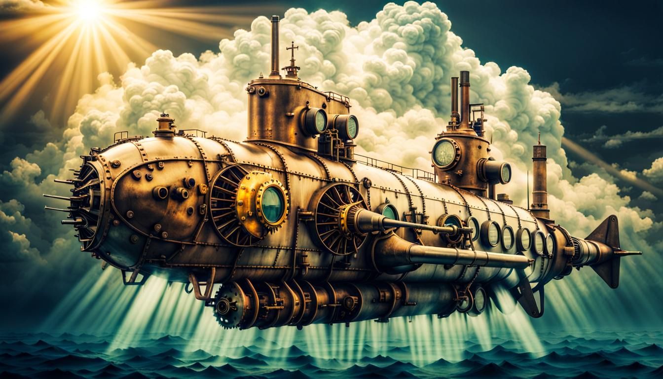 The flying death sub - AI Generated Artwork - NightCafe Creator