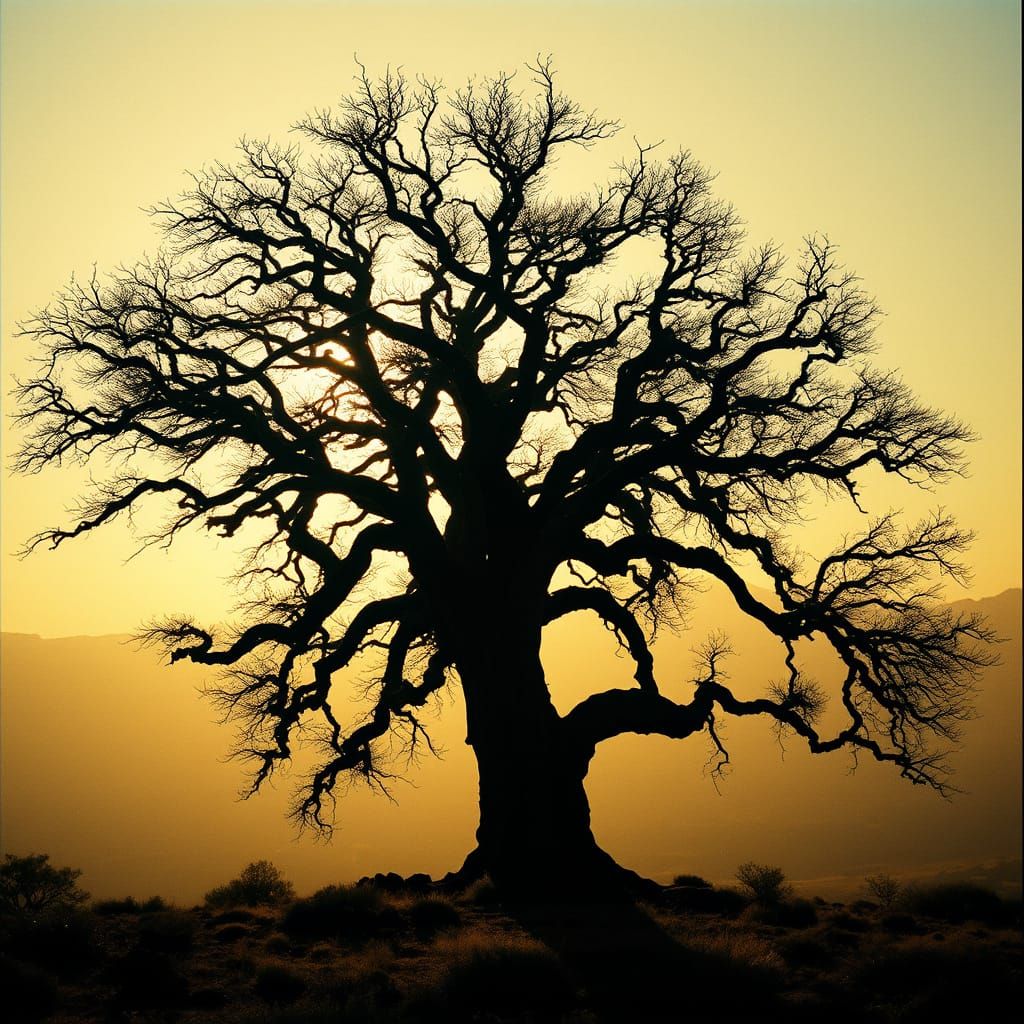 The Tree of Money - Majestic Tree in Golden Cinematic Landsc...