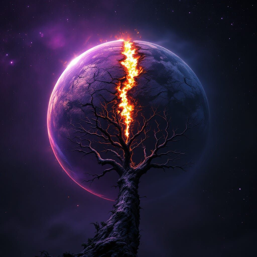 Creation Sundered - Cosmic Rift in a Dystopian Landscape
