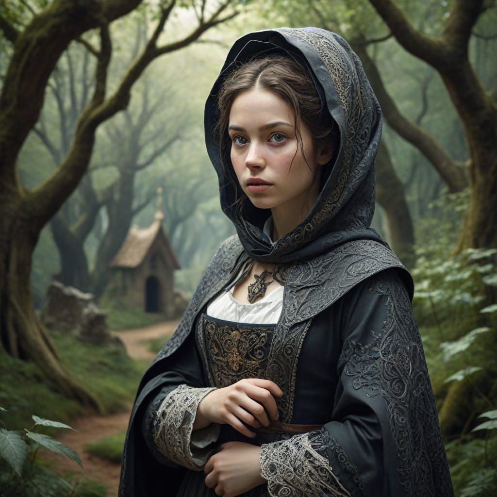 Medieval Fantasy Scene in a Boschian Forest with B... - AI Art