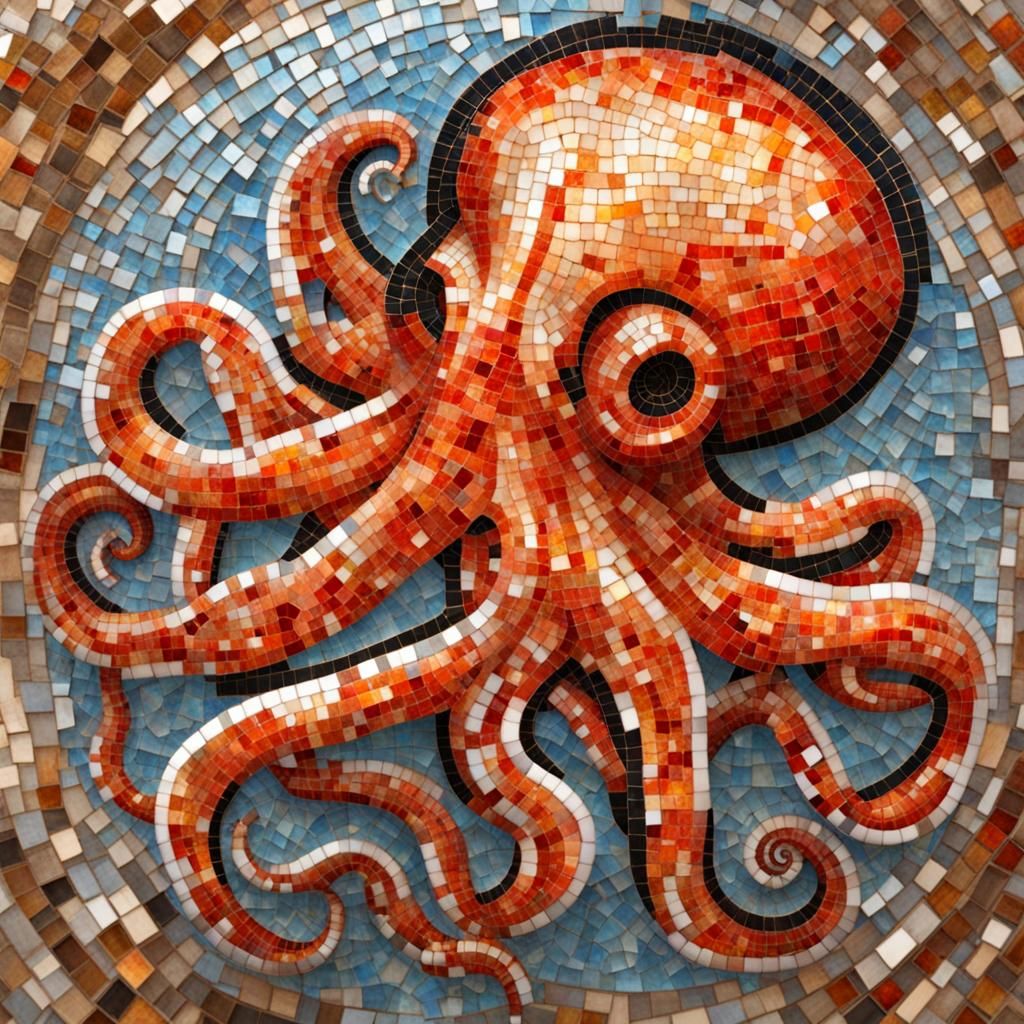 Mosaic octopus - AI Generated Artwork - NightCafe Creator