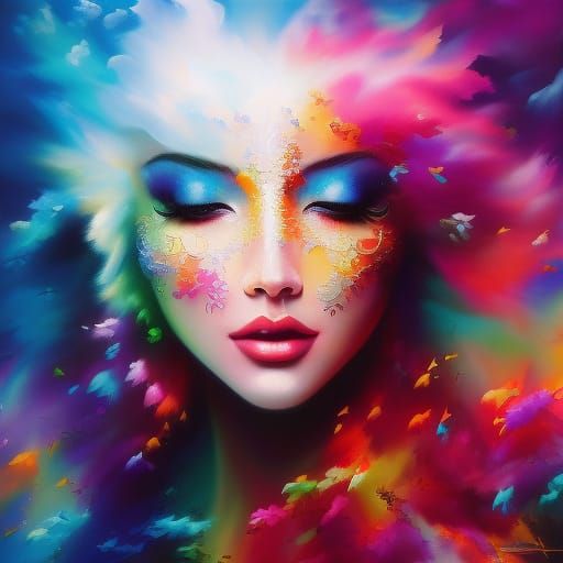 beautiful smiling creature, head and shoulders portrait, 8k resolution ...