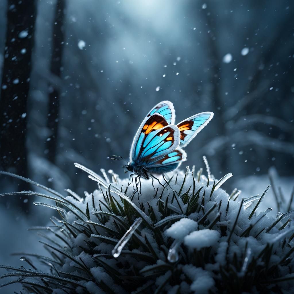 Ice Butterfly - AI Generated Artwork - NightCafe Creator