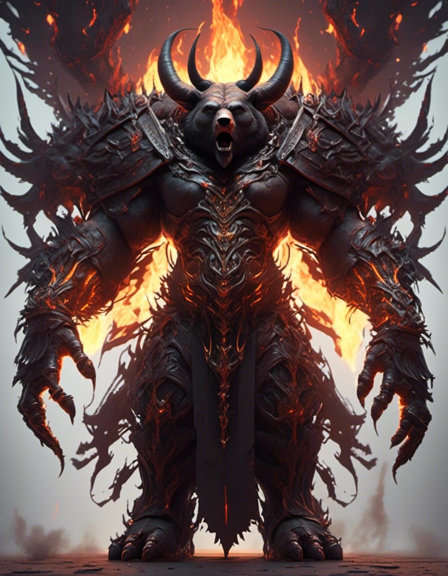 Creepy soul-less cursed MAGMA BAPHOMET PRIEST space mercenary, hellion ...