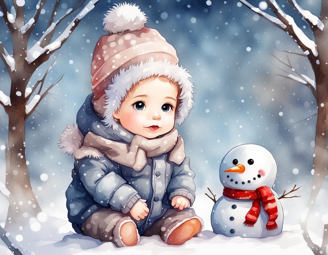 Snow Baby - AI Generated Artwork - NightCafe Creator