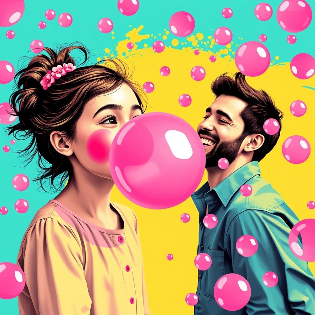 Joyful Whimsy in Vibrant Pop Art - AI Art