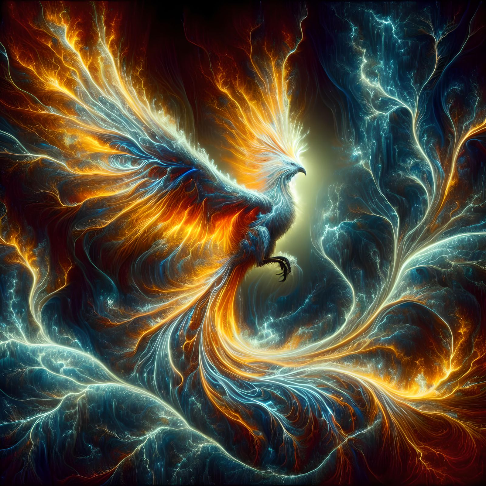 Electric Phoenix - AI Generated Artwork - NightCafe Creator