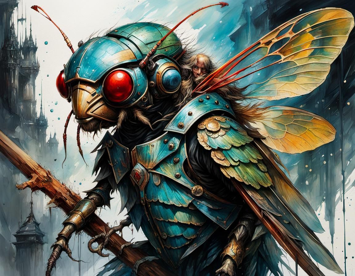 cicada-geddon, masterpiece, dark fantasy, intricate details, hyper ...