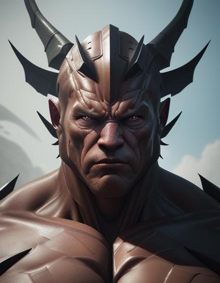 Dragon man massive muscular muscle, 8k resolution concept art portret ...
