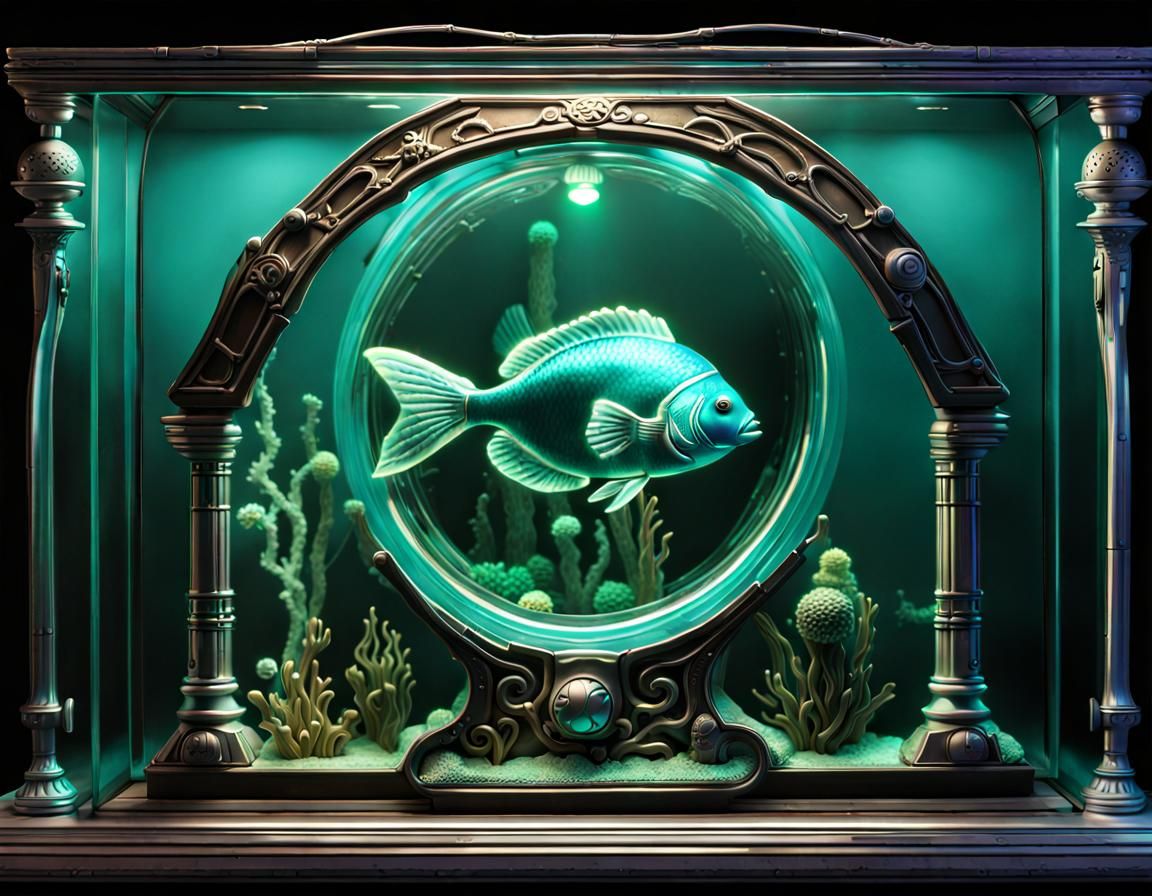 Bioshock biolumiescent fish tank:: "little sister" in a glowing ...