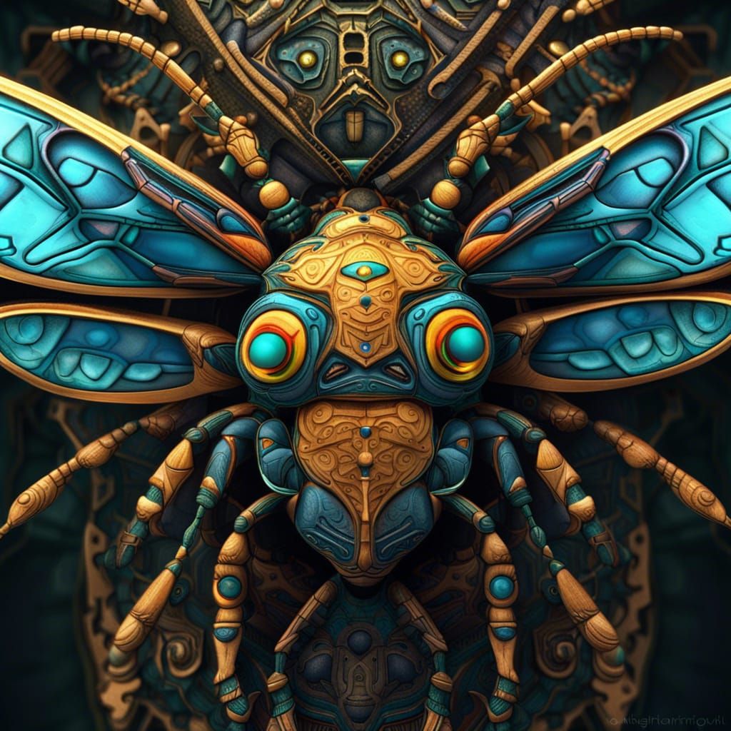 an insect in the style of fractal geometry - AI Generated Artwork ...