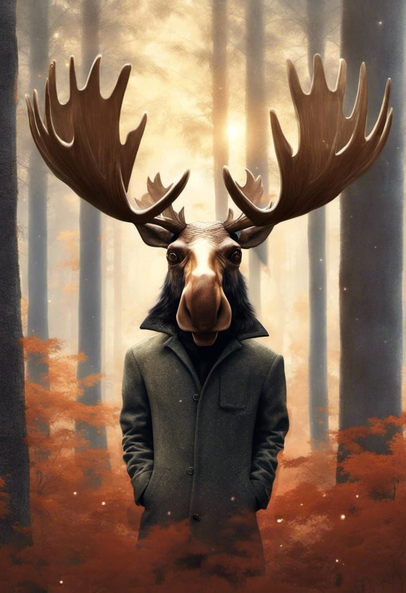 Mr Moose going incognito - AI Generated Artwork - NightCafe Creator