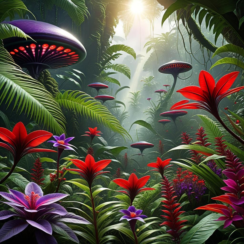 Alien Jungle - AI Generated Artwork - NightCafe Creator