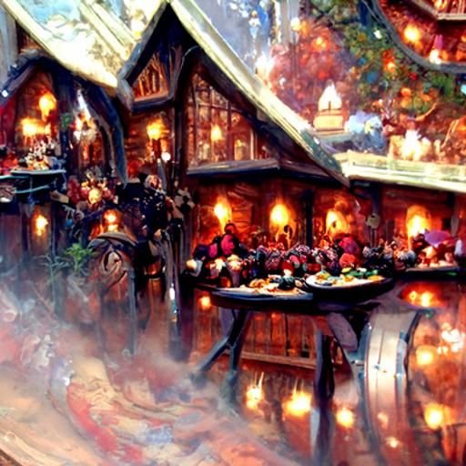Fantasy Celebration Feast - AI Generated Artwork - NightCafe Creator