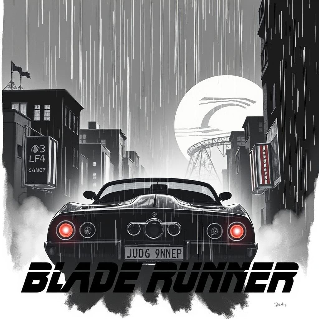 Neo-Noir Futuristic Cityscape in the Style of Orso... - AI Art