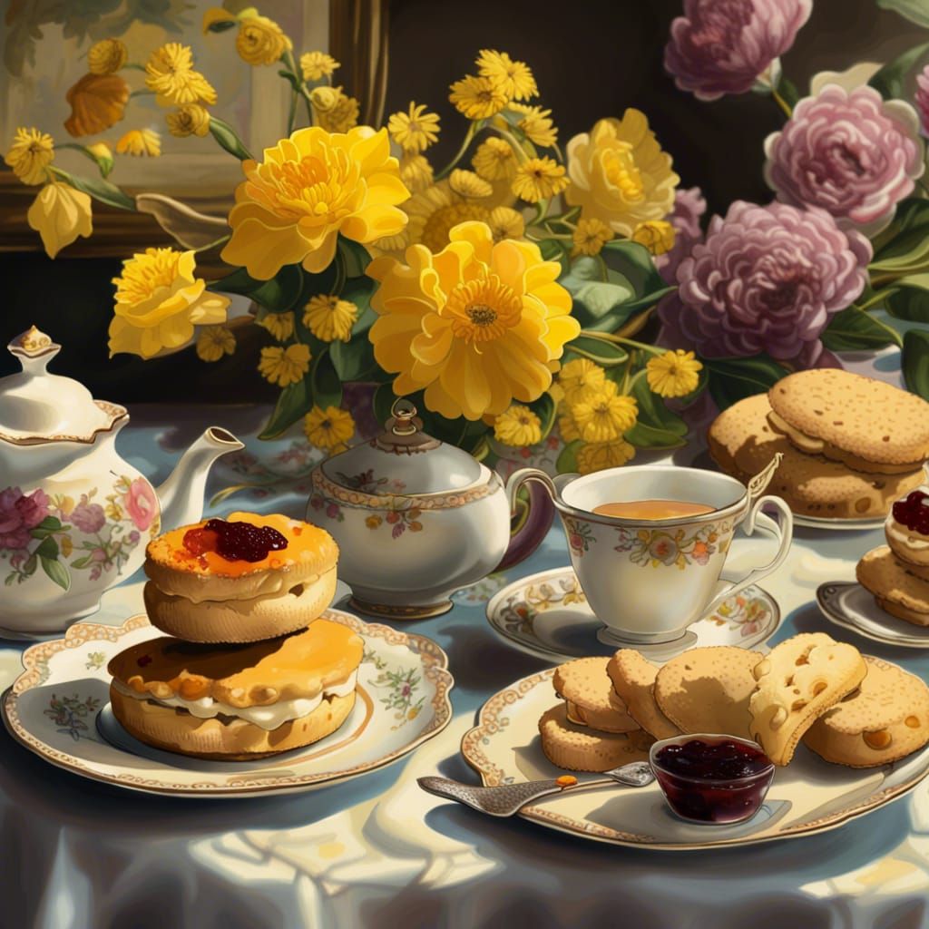 afternoon tea - AI Generated Artwork - NightCafe Creator