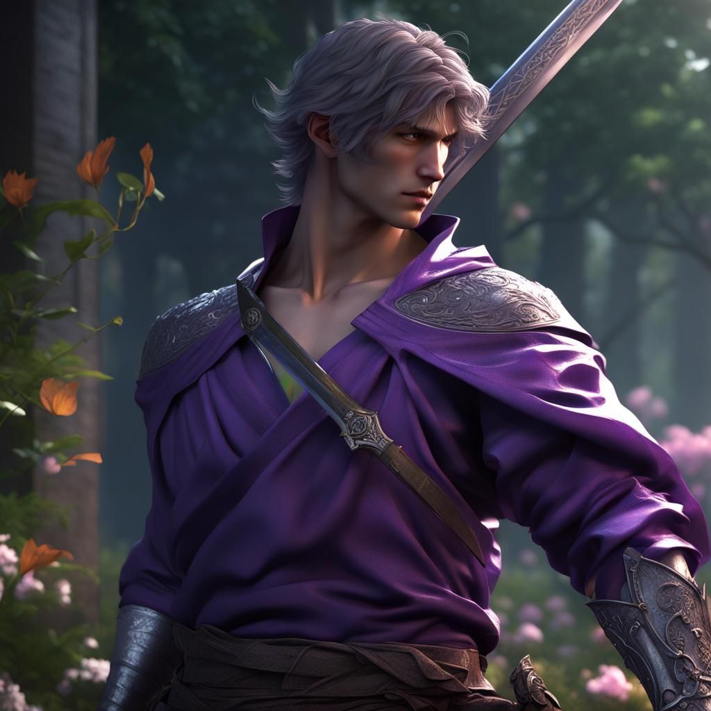 upper body, swordsman, manga style, ancient europe, European sword ...